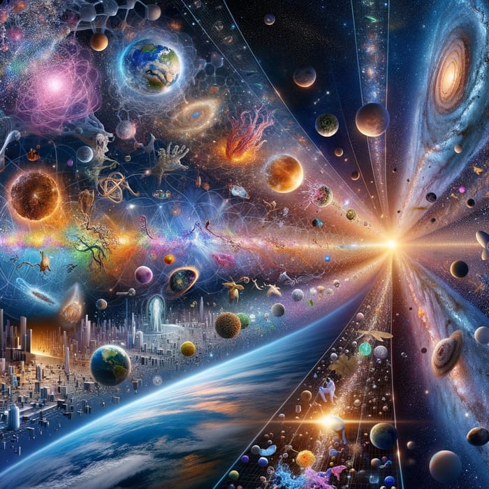 Scales of the Universe: From Quantum Particles to Cosmic Web | AI Art ...