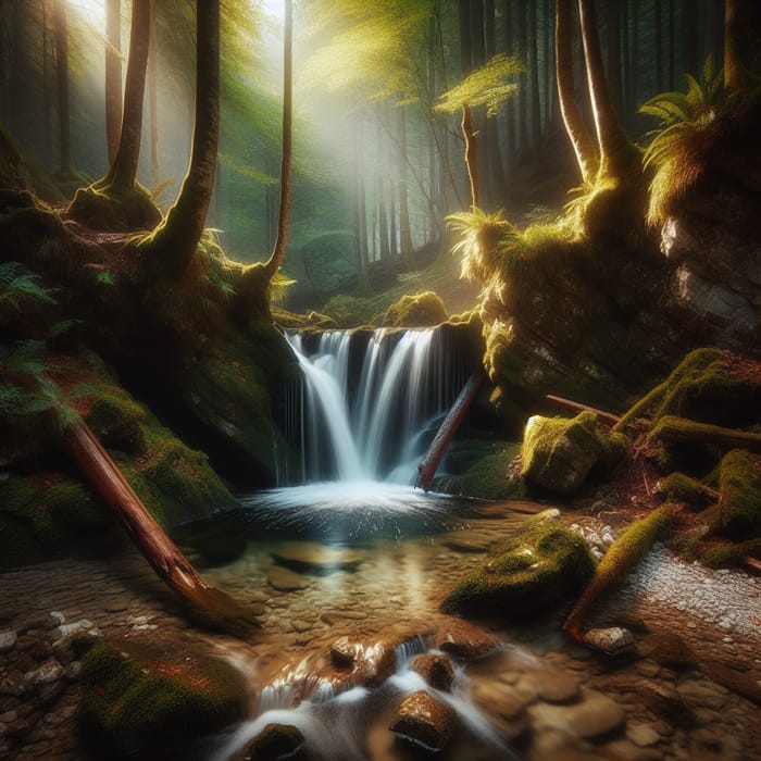 Small Waterfall Tranquility | AI Art Generator | Easy-Peasy.AI