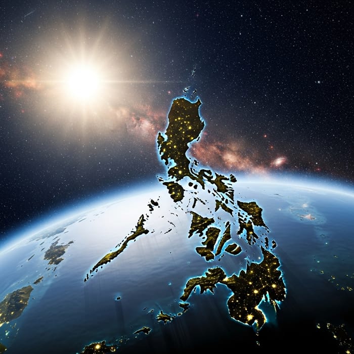 Philippine Archipelago Near Sun: Realistic Space Perspective | AI Art ...