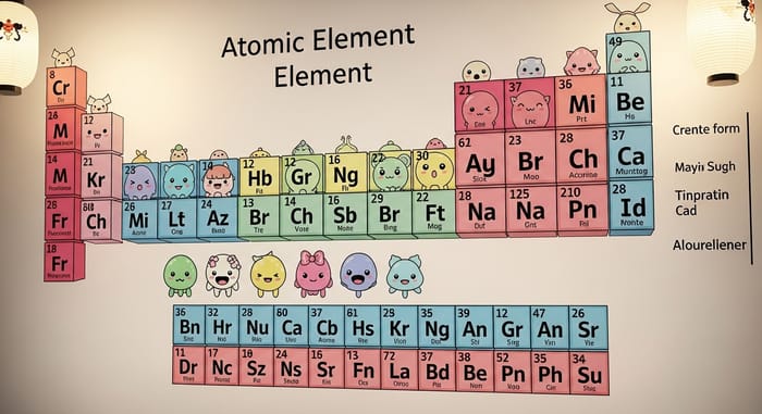 Kawaii Periodic Table: Adorable Element Characters | AI Art Generator ...
