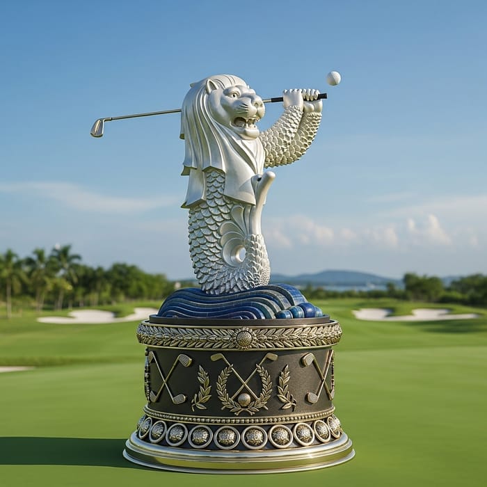 Merlion Golf Trophy | Prestigious Win | AI Art Generator | Easy-Peasy.AI