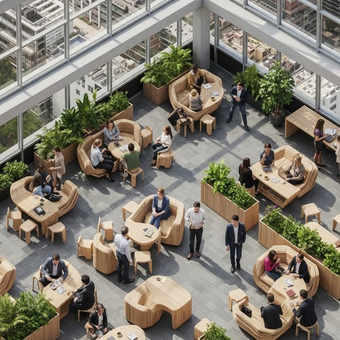 Biomimicry Rooftop Cafeteria | Office Biomimic Style Design | AI Art ...