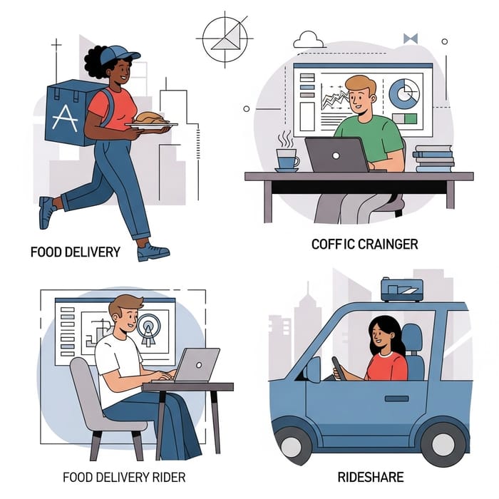 Modern Abstract Representation of the Gig Economy | AI Art Generator ...