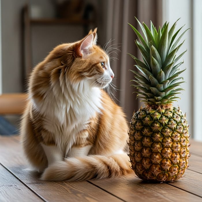 Cute Cat and Pineapple: A Perfect Pair | AI Art Generator | Easy-Peasy.AI