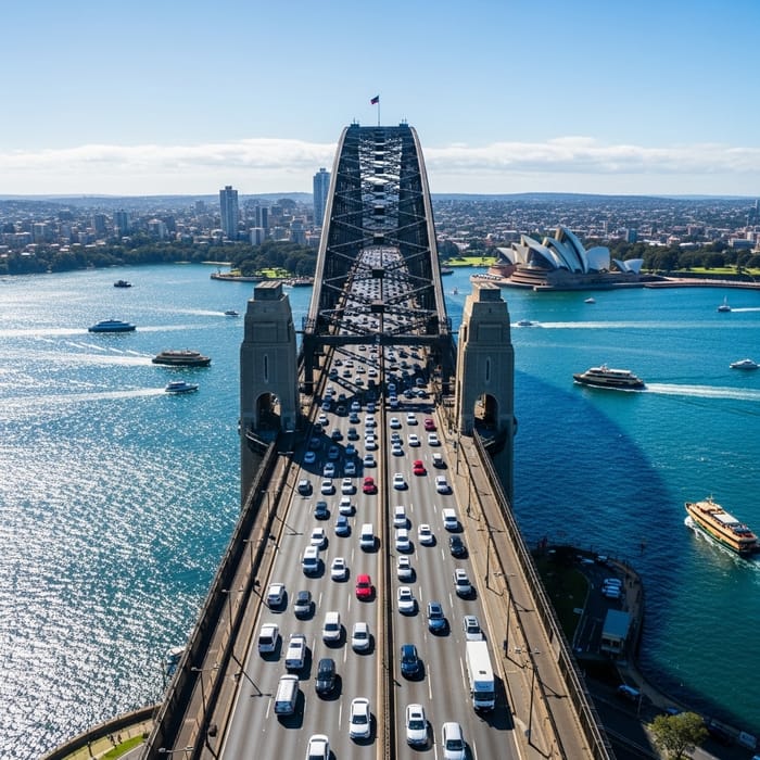 Sydney Harbour Bridge with Traffic | AI Art Generator | Easy-Peasy.AI