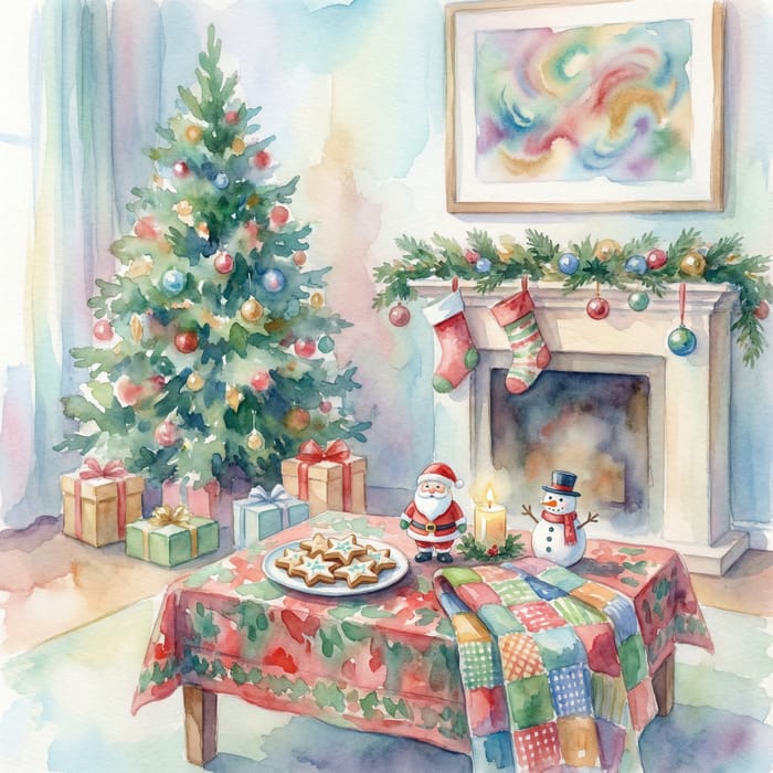 Cozy Christmas Living Room with Decorated Tree | AI Art Generator ...