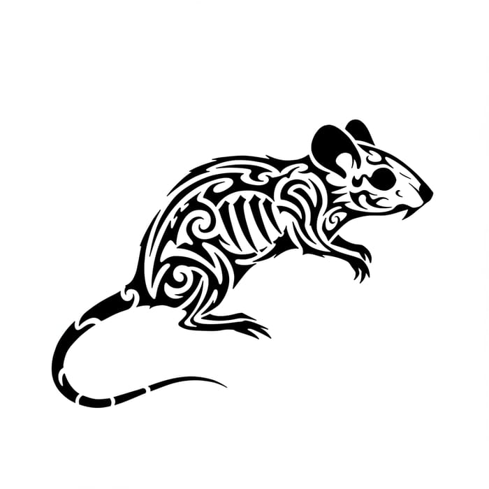 Tribal Mouse Design | Simple Black Tattoo Art | AI Art Generator | Easy ...