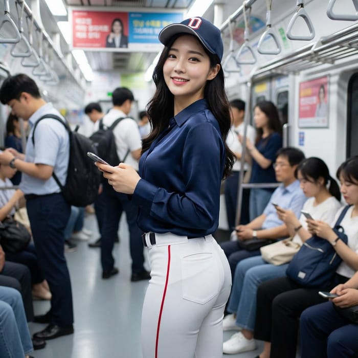 Korean Influencer in Chic Subway Style | AI Art Generator | Easy-Peasy.AI