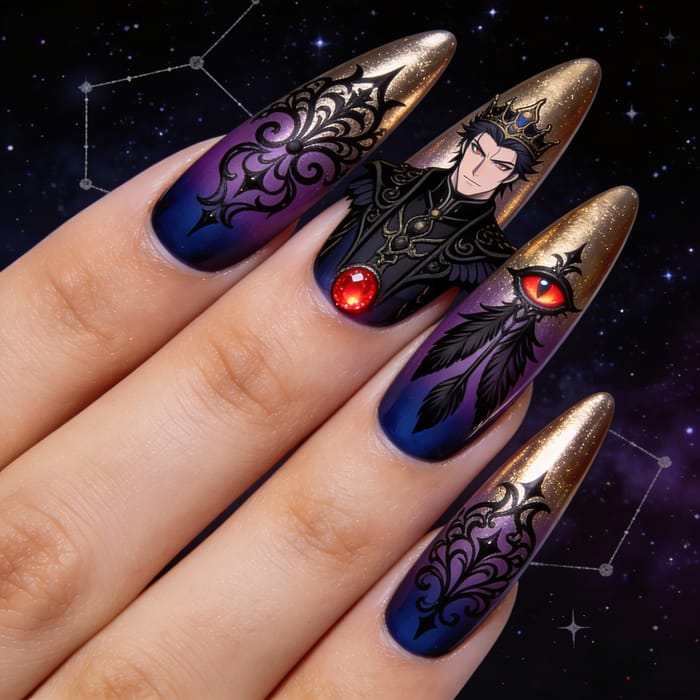 Stolas Nail Designs from Helluva Boss | AI Art Generator | Easy-Peasy.AI