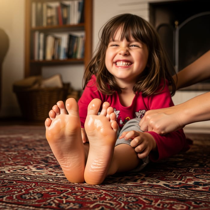 Girl Tickle Fun with Oil on Feet | AI Art Generator | Easy-Peasy.AI