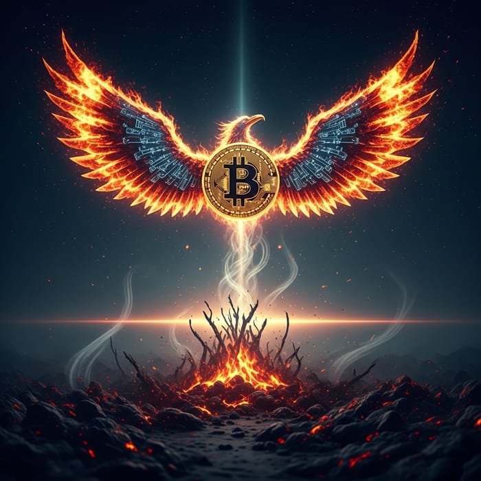 Phoenix Bitcoin Wallpaper: Rise from Ashes | AI Art Generator | Easy ...
