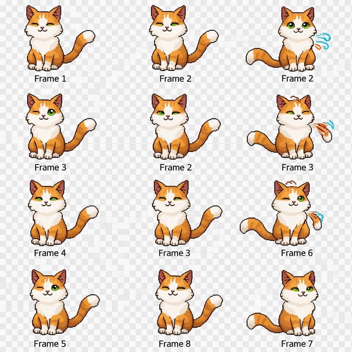 Cat Idle Animation Spritesheet | AI Art Generator | Easy-Peasy.AI