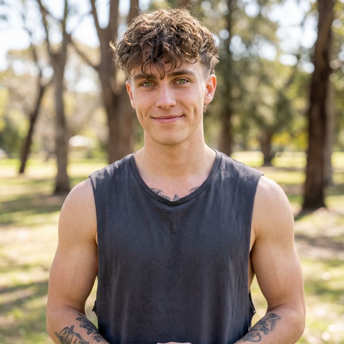 Handsome 19-Year-Old Male Model Portrait | AI Art Generator | Easy-Peasy.AI