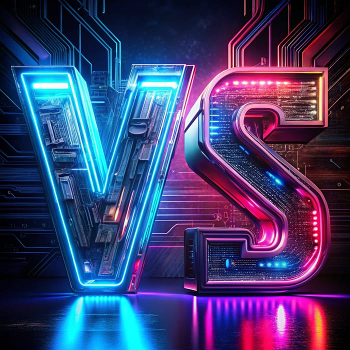 Futuristic VS Design - Neon Cyberpunk Art | AI Art Generator | Easy ...