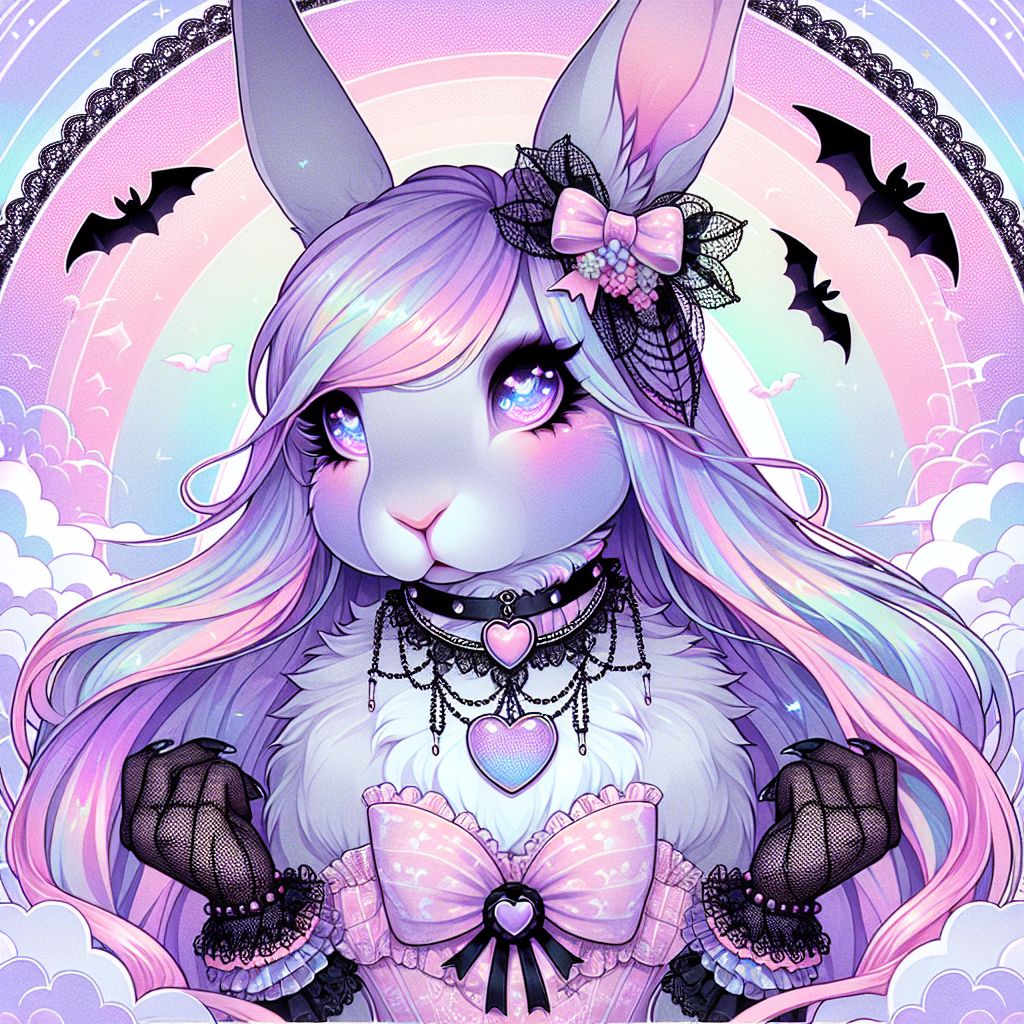Pastel Goth Rabbit: Adorned in Subculture Fashion | AI Art Generator ...