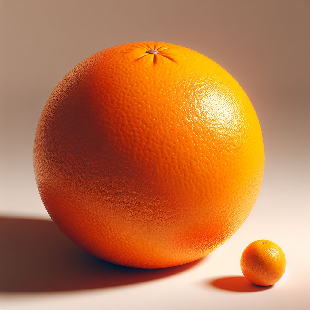 Giant Oversized Orange - Realistic Details & Sunlit Shine | AI Art ...