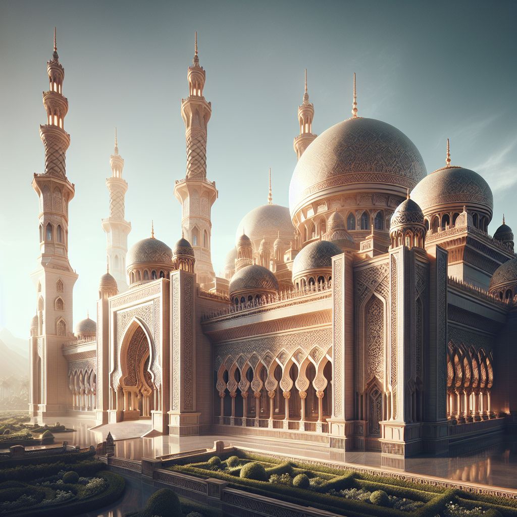 Majestic Islamic Mosque | Architectural Beauty in Sunlight | AI Art ...