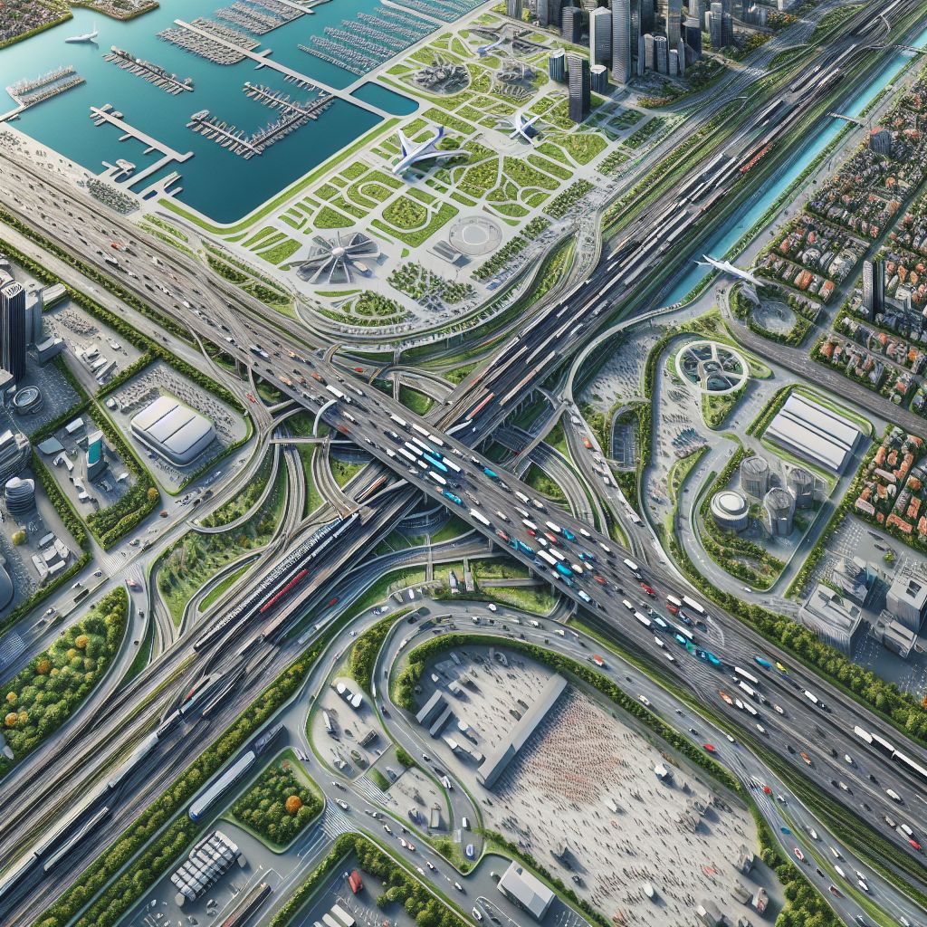 Detailed City Infrastructure with Versatile Transportation System | AI ...
