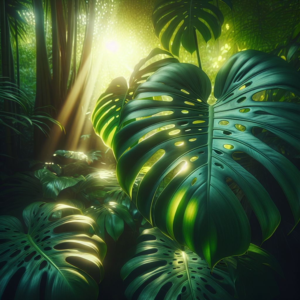 Enchanting Monstera Tropical Beauty with Unique Hole-y Leaves | AI Art ...