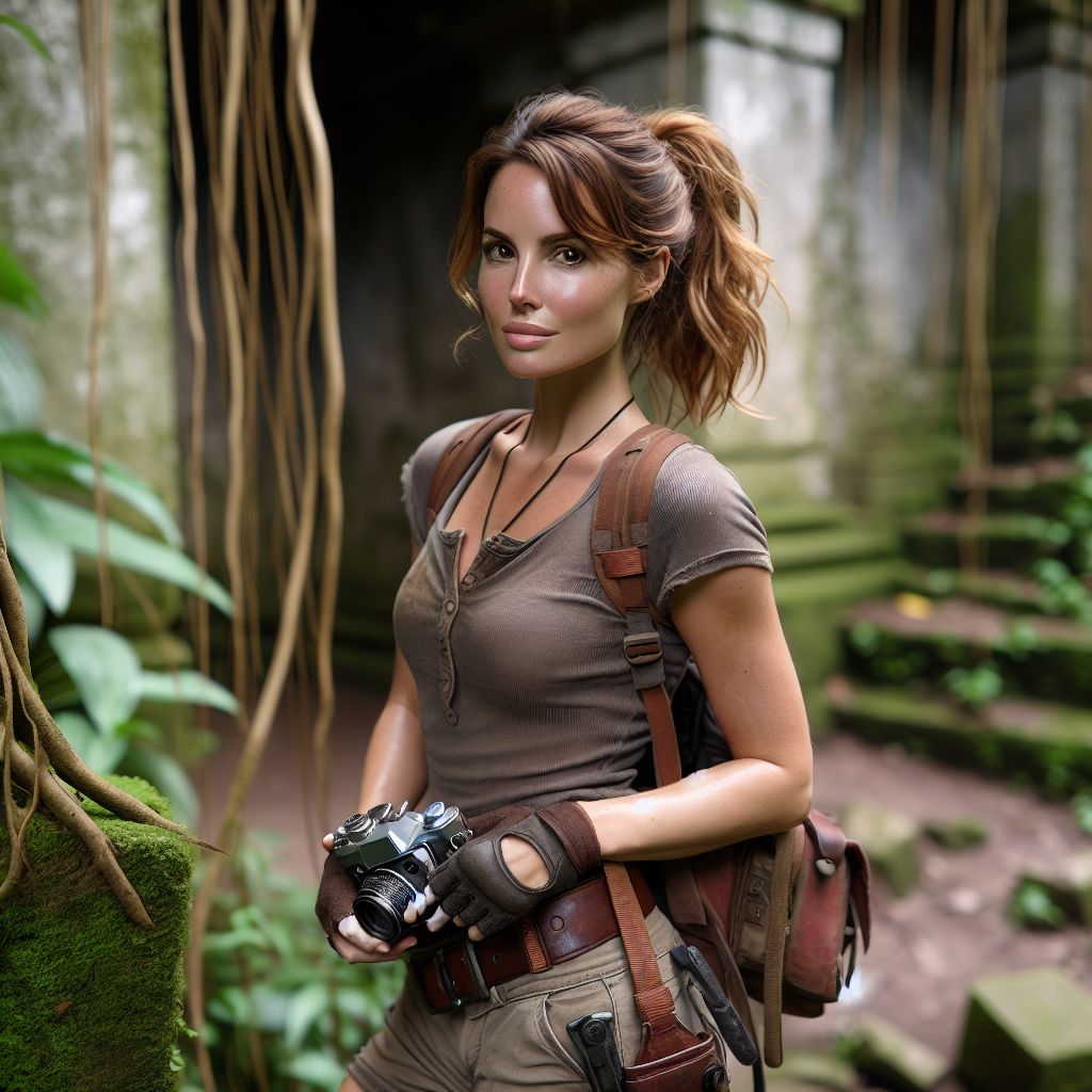 Adventure Woman in Ancient Jungle Ruin - Explore History | AI Art ...