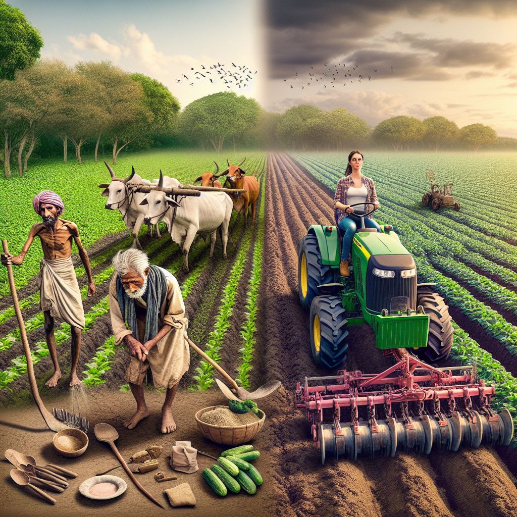 Agricultural Infrastructure Evolution: Past vs. Present | AI Art ...