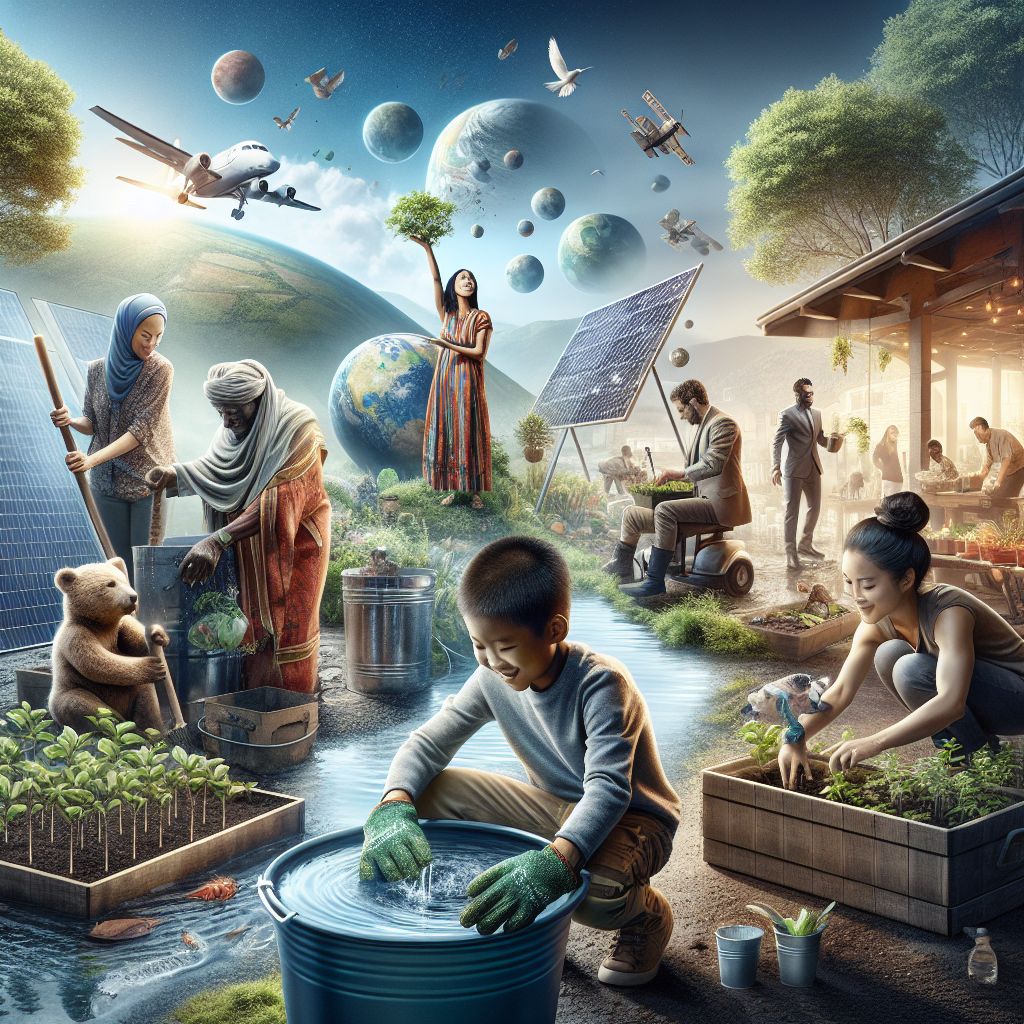 Diverse Individuals Preserving Nature | Sustainable Future Imagery | AI ...
