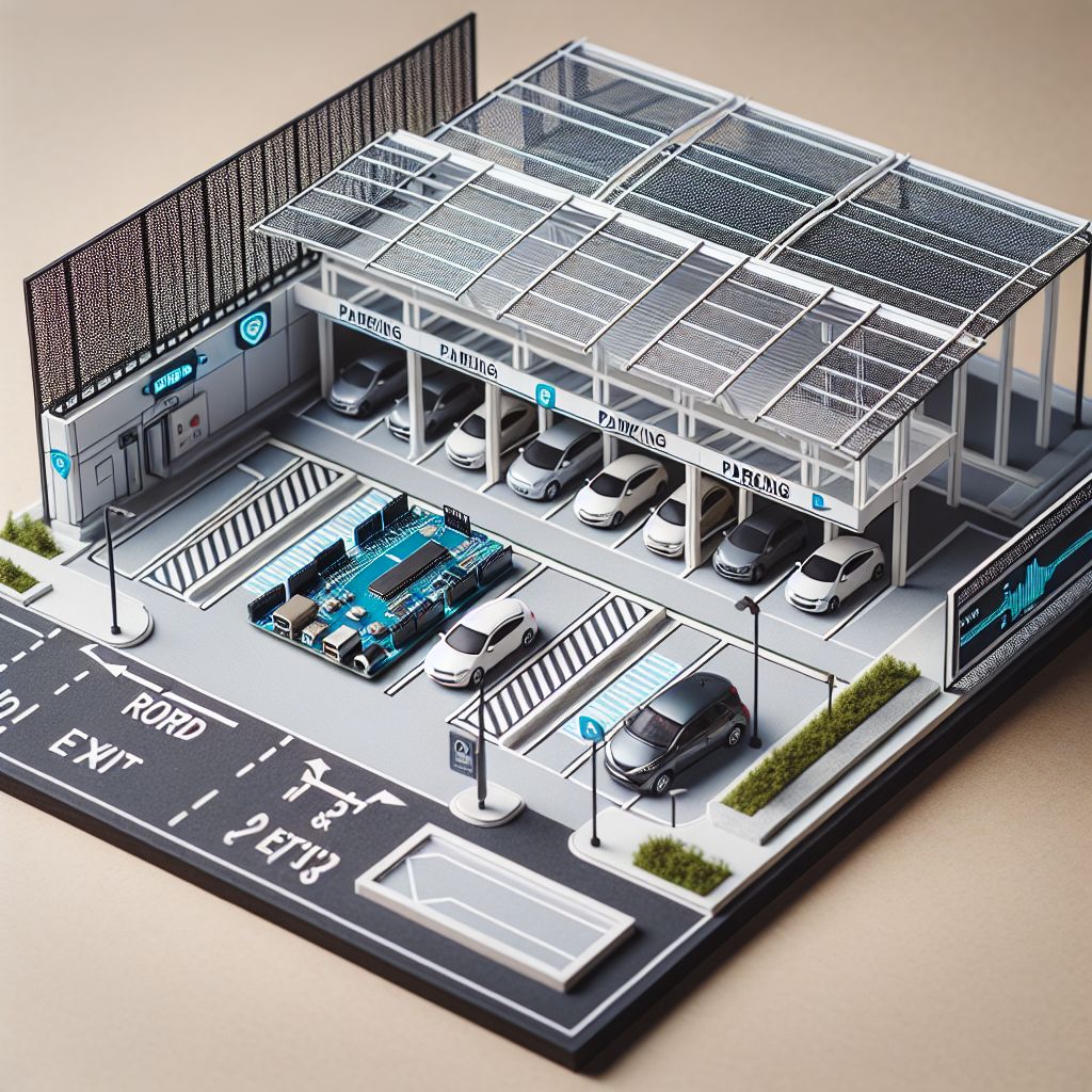 Modern Automated Car Parking Diorama with RFID Technology | AI Art ...