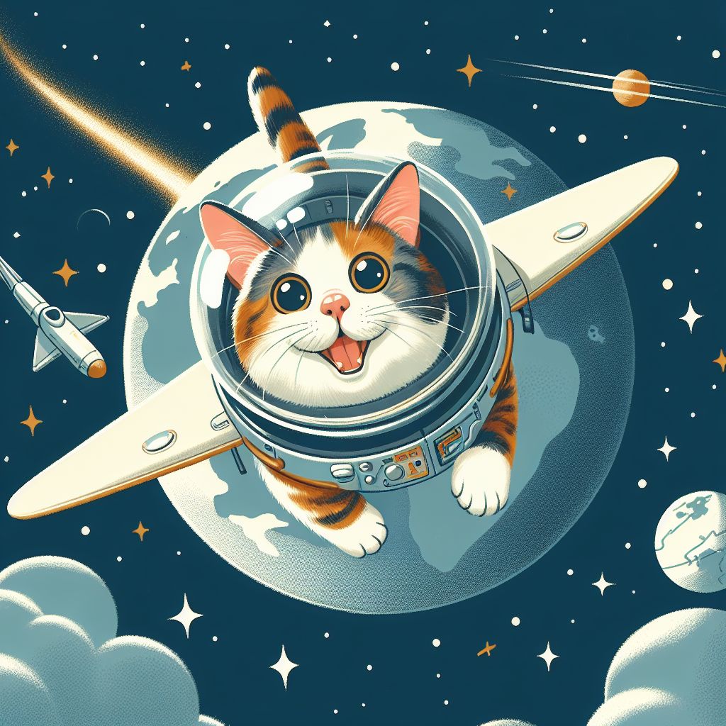 Cat Flying around Earth: Explore the Feline Journey | AI Art Generator ...