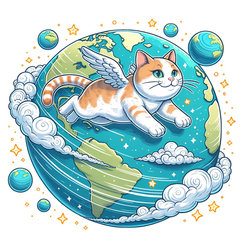 Cat Soaring Around the Earth - Amazing Image | AI Art Generator | Easy ...