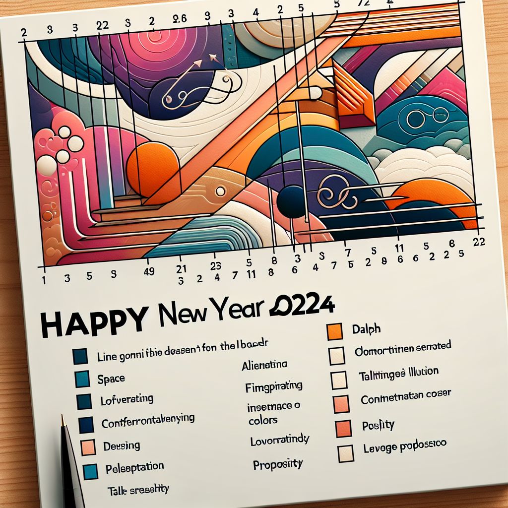 New Year Greeting Card Design Principles 2024 | AI Art Generator | Easy ...