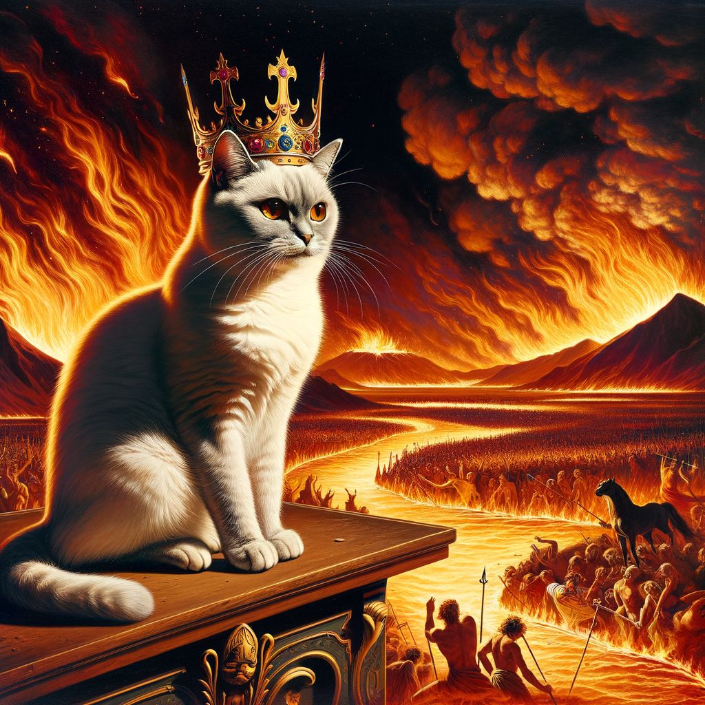 Royal Cat in Fiery Inferno | Unique Artwork | AI Art Generator | Easy ...
