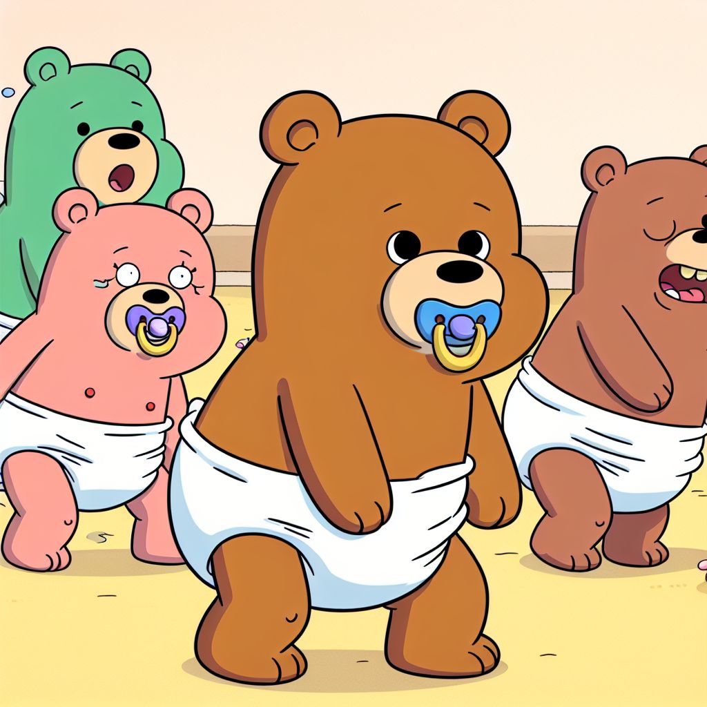 We Bare Bears as Newborn Characters Animated Cartoon | AI Art Generator ...