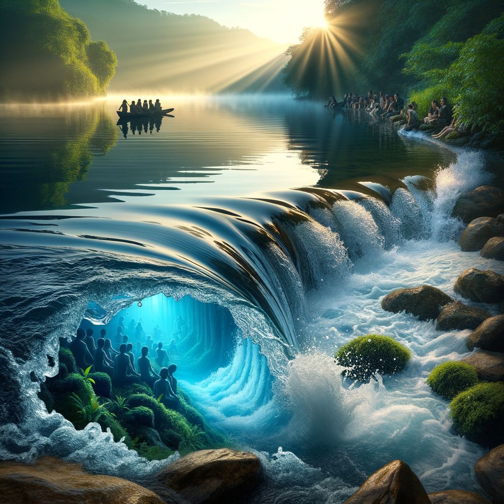 Tranquil Lake to Powerful Cascades: Nature's Transformation | AI Art ...