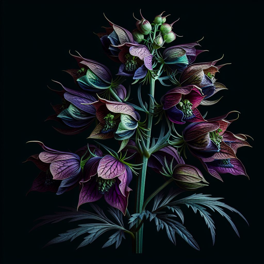 Elegant Aconitum Flower - Rich Colors & Intricate Structure | AI Art ...