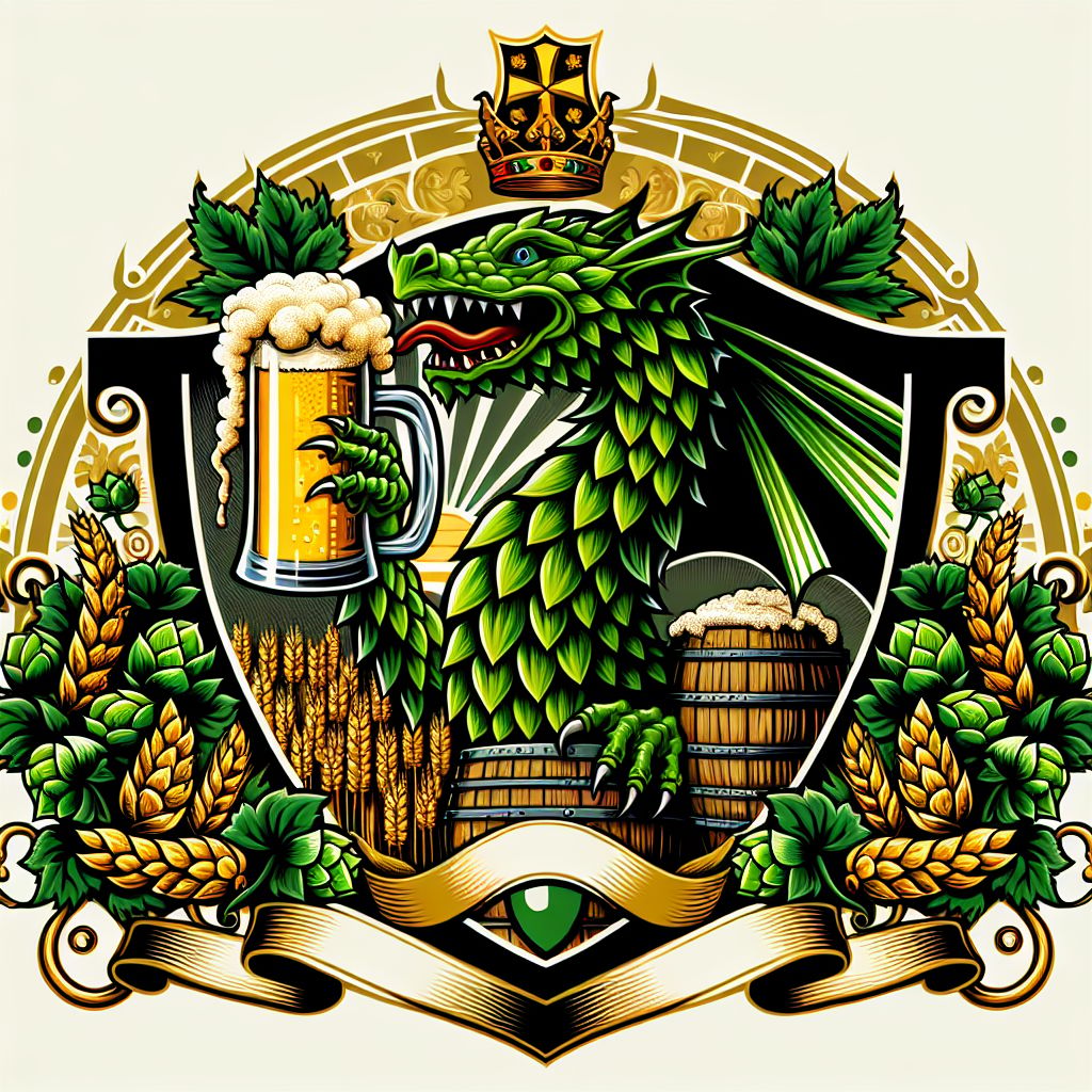 Emerald Green Dragon Brewery: Craft Beer & Hop Creations | AI Art ...