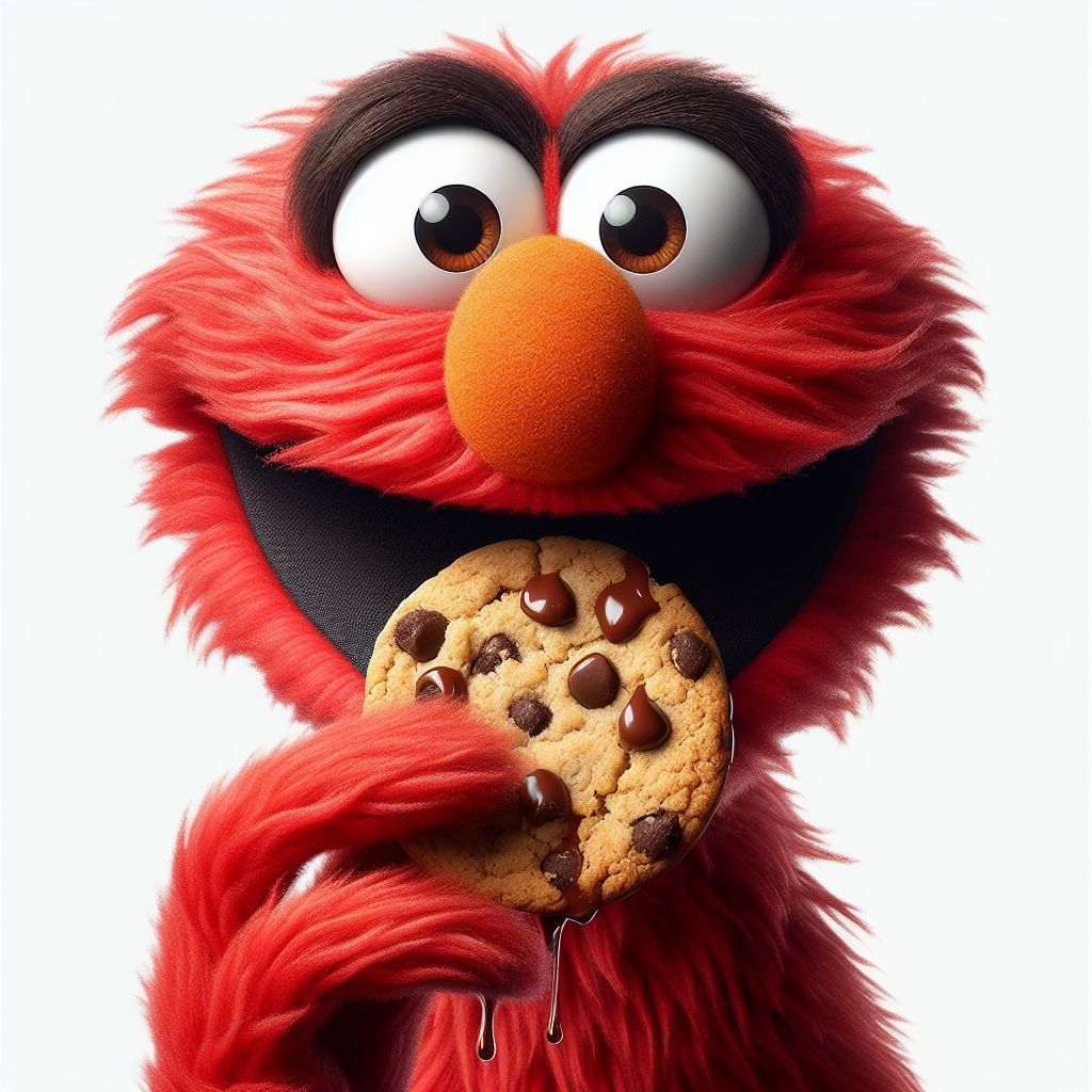 Happy Puppet Eating Chocolate Chip Cookies | Joyful Puppet Munching ...