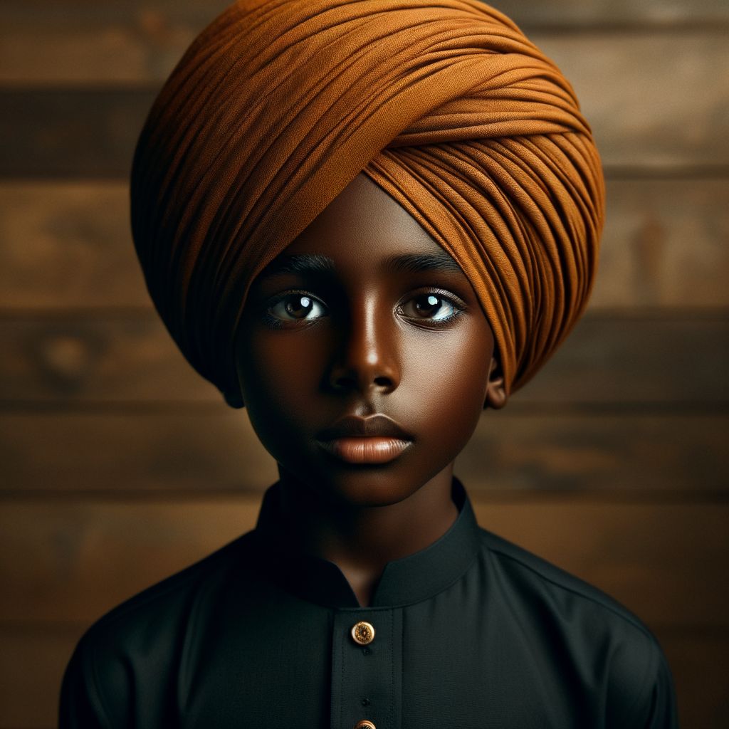 Traditional Turban: Stylish Black Boy Headwear | AI Art Generator ...