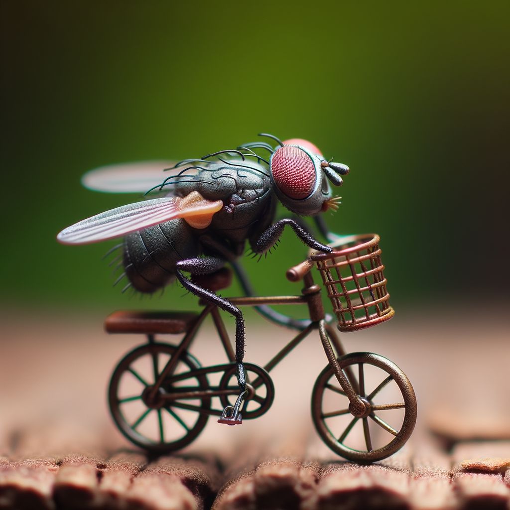 Miniature Bicycle Riding Fly - Unique Image | AI Art Generator | Easy ...
