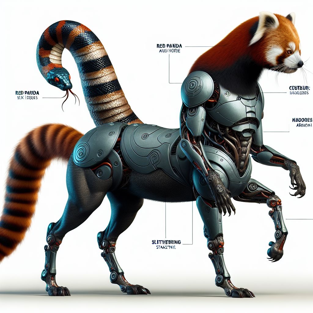 Hybrid Creature: Red Panda Centaur with Six Legs & Tech Armor | AI Art ...