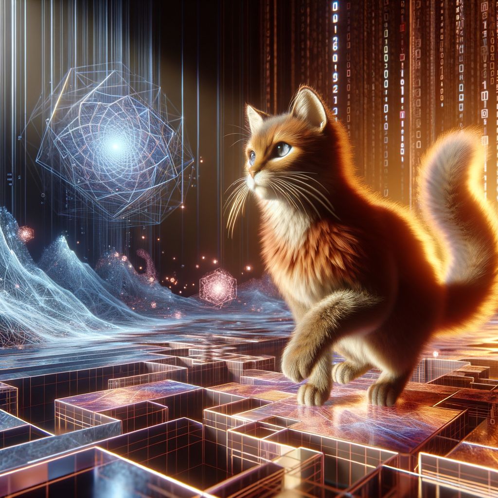 Metaverse Cat: Digital Feline in 3D Environment | AI Art Generator | Easy-Peasy.AI