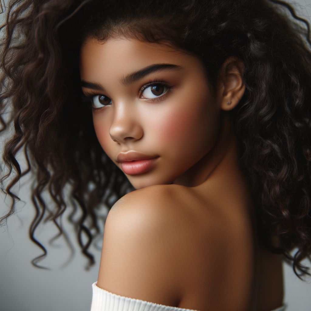 Dominican Teenage Female with Seductive Gaze | Mystery & Warmth | AI ...