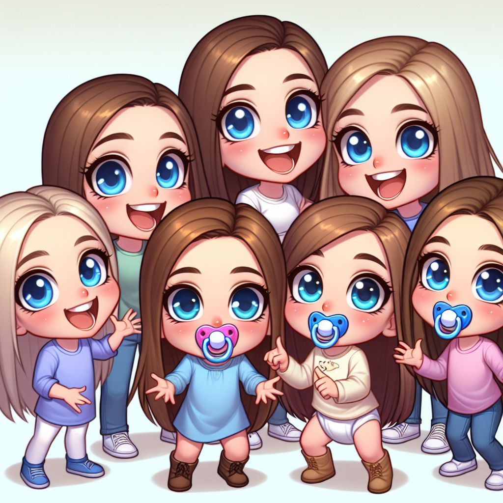 Innocent Joy: American Girls with Pacifiers - Fun Friendship Photo | AI ...