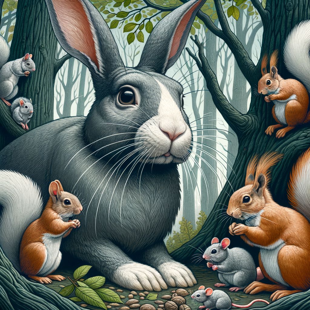 Wise Rabbit in Forest: Interacting with Squirrels and Mice | AI Art ...
