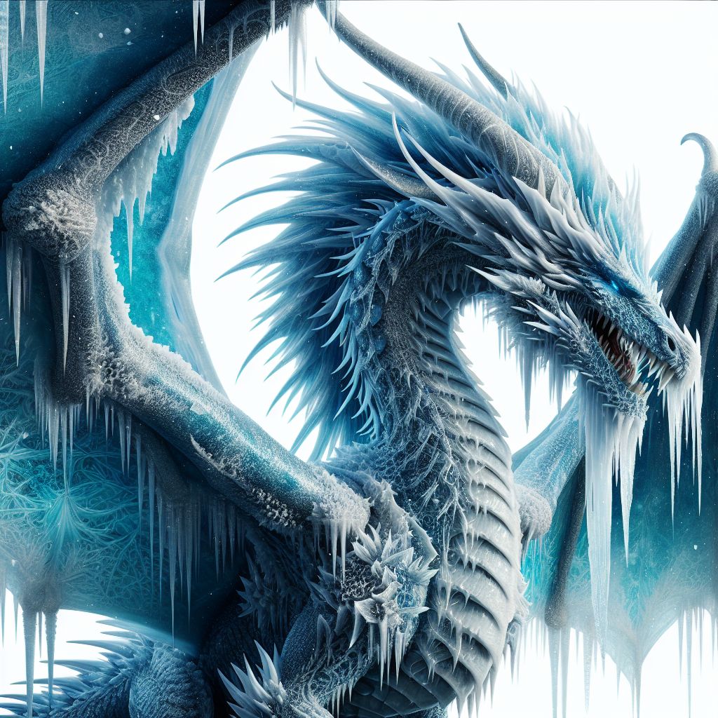 Icy Blue Dragon: Frosty Creature of Winter | AI Art Generator | Easy ...