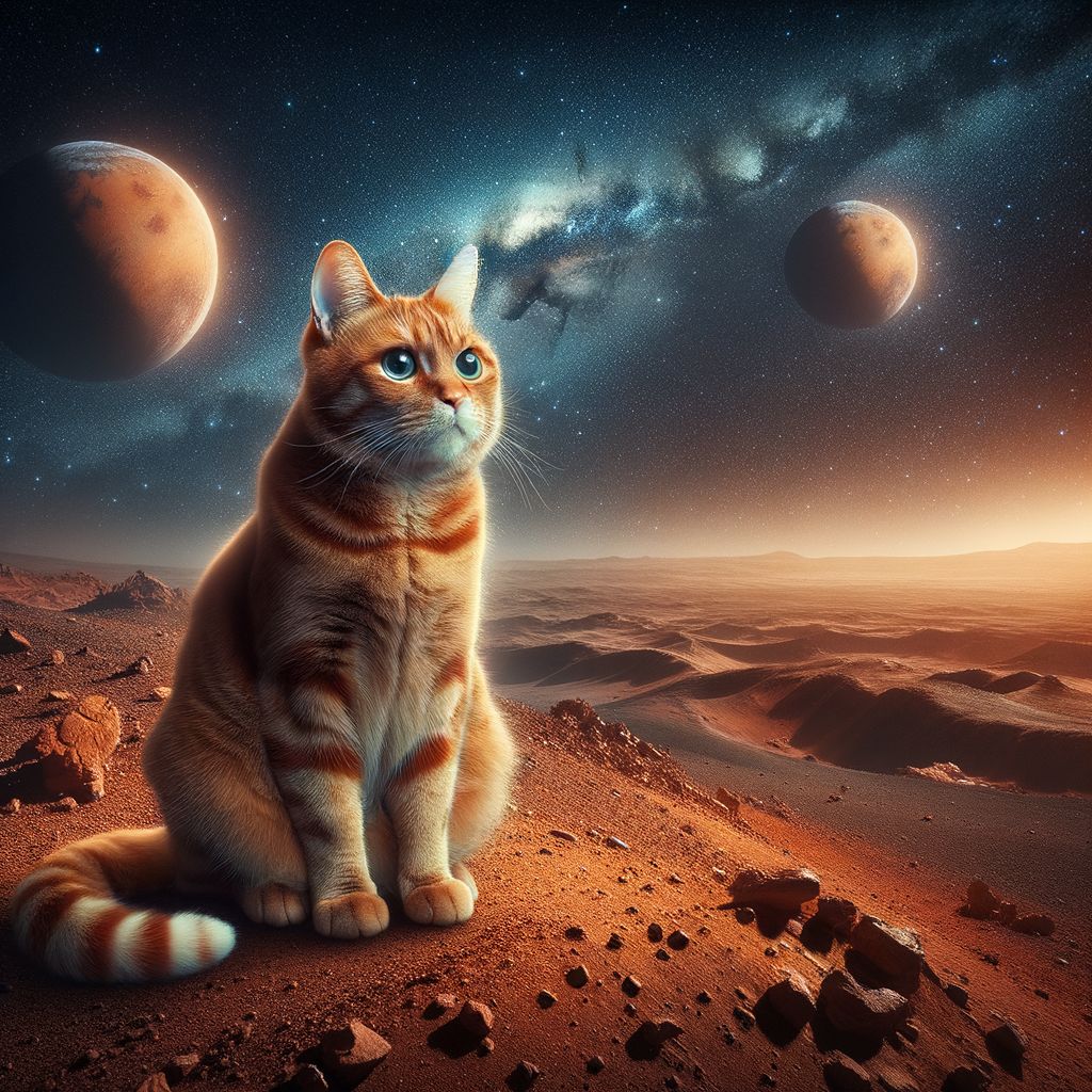 Cat on Mars - Discover the Martian Adventure | AI Art Generator | Easy ...