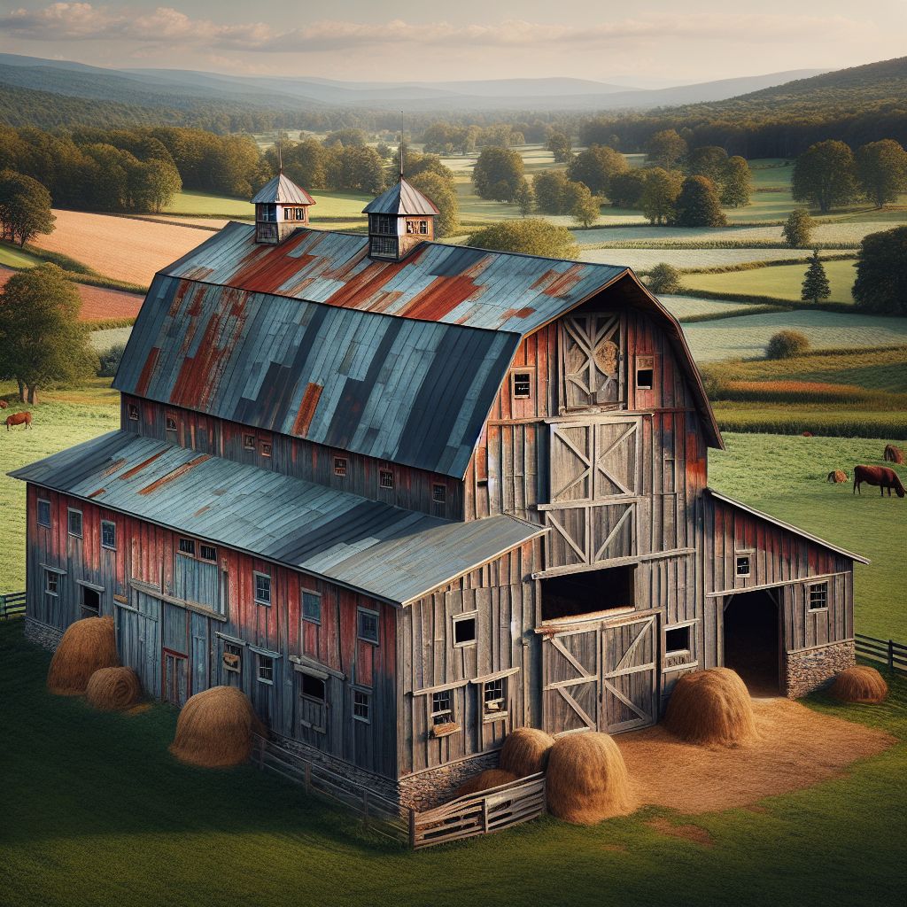 Rustic Barn in Quaint Countryside | Weathered Wood Structure | AI Art ...