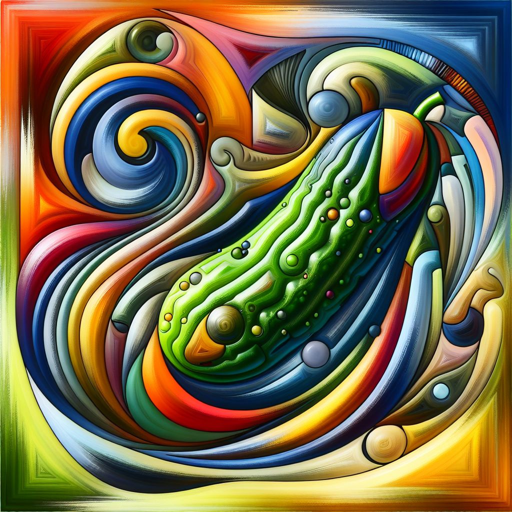 Abstract Art: Distorted Cucumber Composition | AI Art Generator | Easy ...
