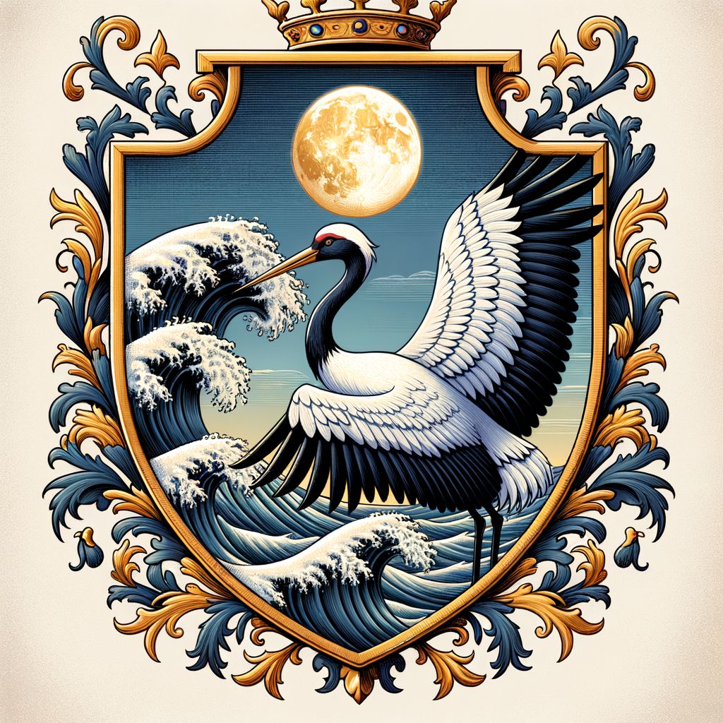 Detailed Crane Bird Coat of Arms | Medieval Style Design | AI Art ...