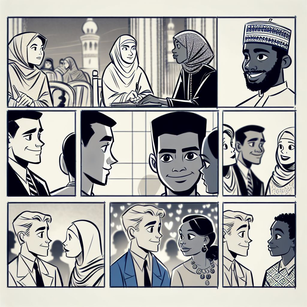 Multicultural Cartoon Storyboard: Women and Men Interactions | AI Art ...