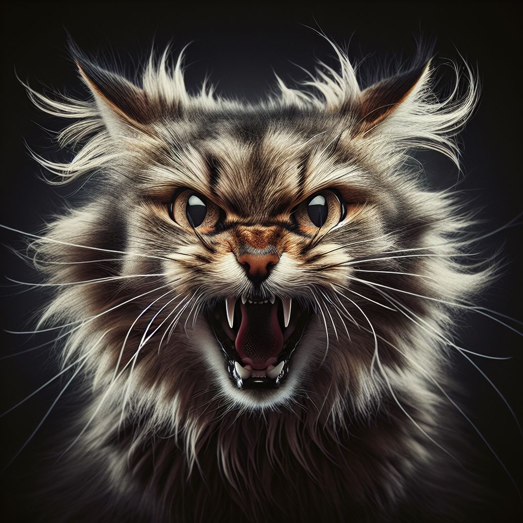 Angry Cat Displaying Agitation and Frustration | AI Art Generator ...